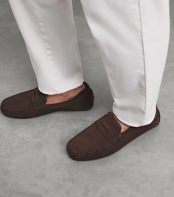 BOSS Suede Noel Driving Loafers
