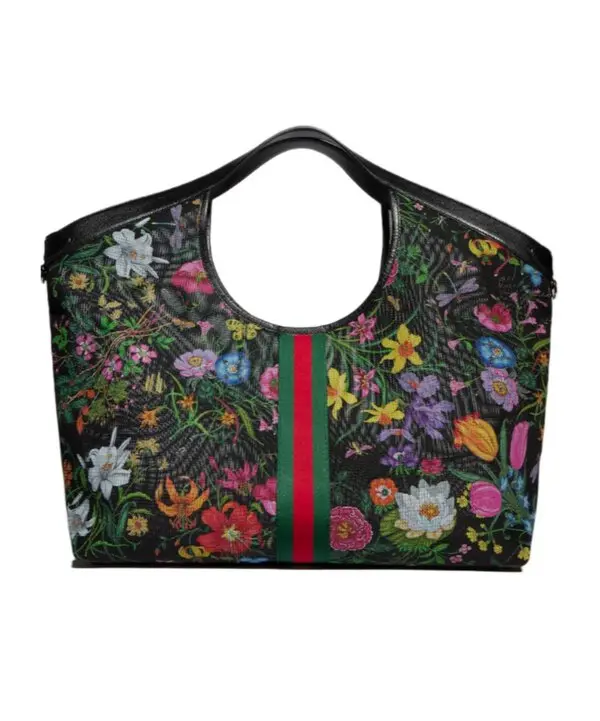 Gucci Giglio Flora Large Tote Bag - Black And Multicolour
