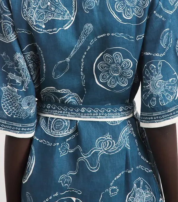 ALEMAIS Printed Linen Mini Dress