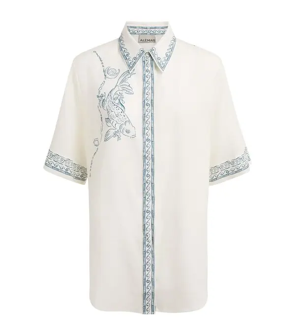 ALEMAIS Linen Printed Shirt - Ivory