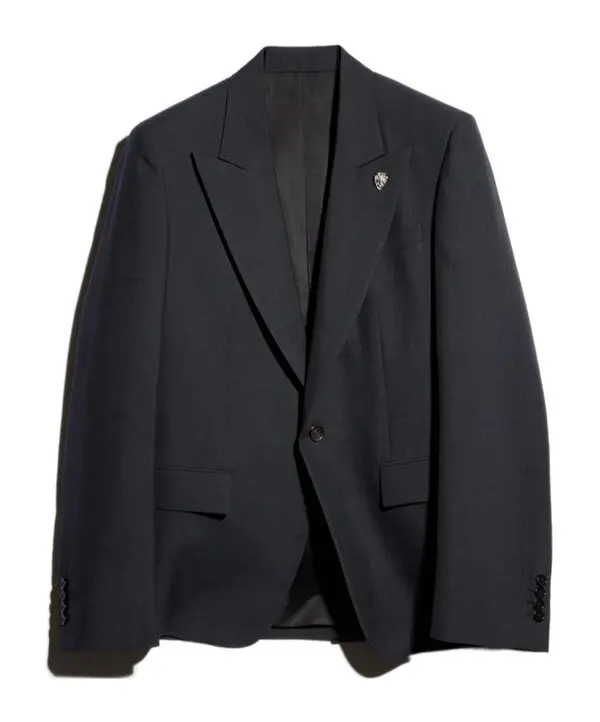 Gucci Wool Single-breasted Jacket With Pointed Collar And Rear Vent