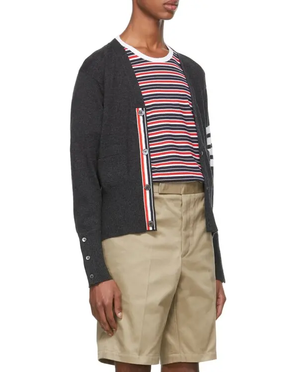 Thom Browne V-neck Four-bar Stripe Cardigan
