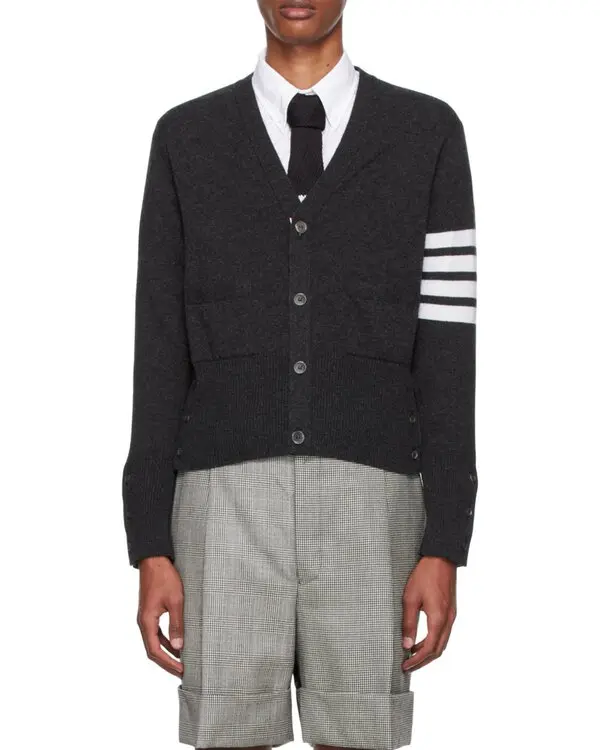 Thom Browne V-neck Four-bar Stripe Cardigan
