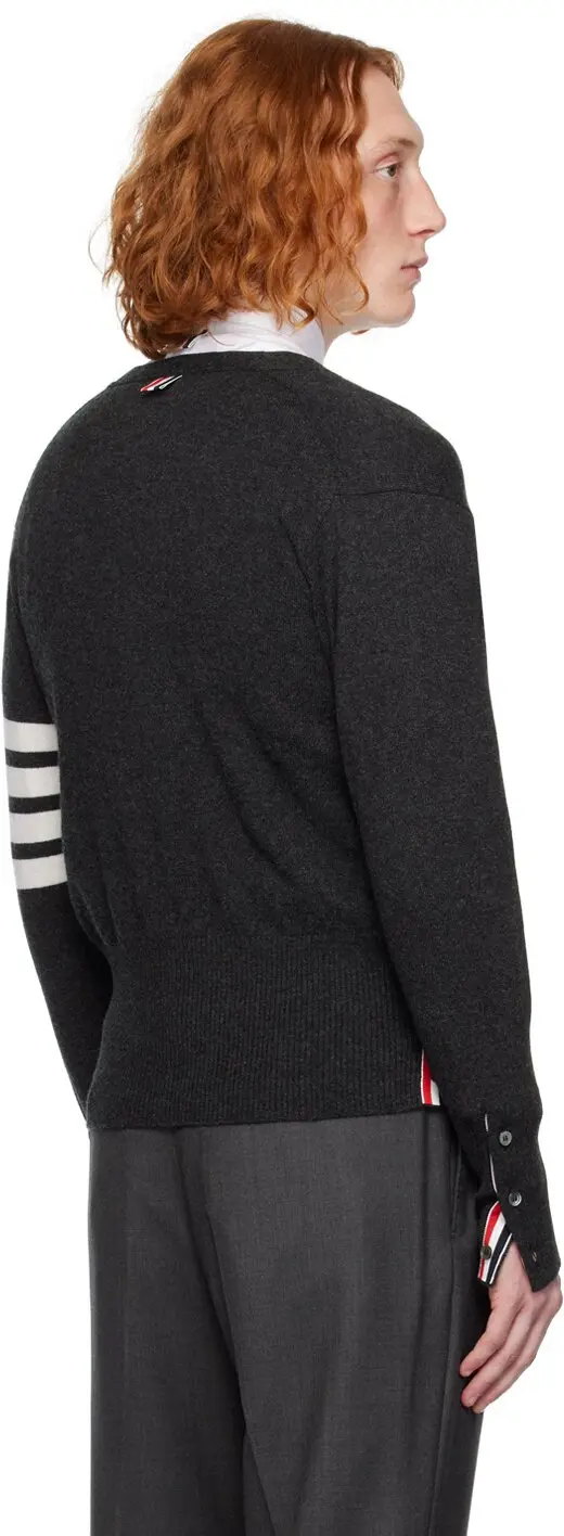 Thom Browne V-neck Four-bar Stripe Cardigan