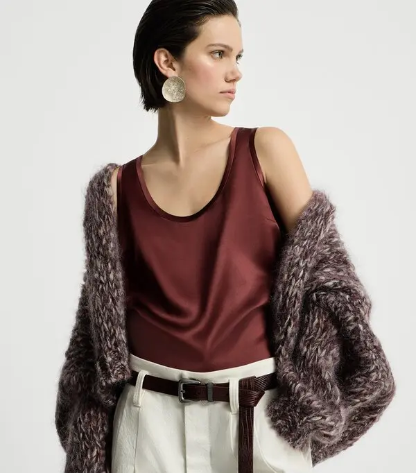 Brunello Cucinelli Sequined Stretch-cotton Tank Top - Red