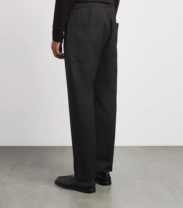 Barena Venezia Virgin Wool Drawstring Trousers - Black
