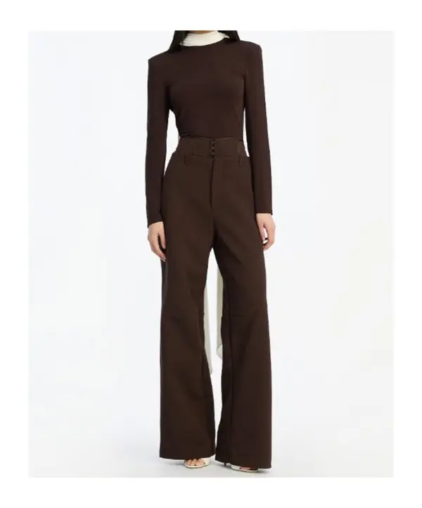 ROTATE BY BIRGER CHRISTENSEN Long-sleeved Scarf Top With Cutout Detail