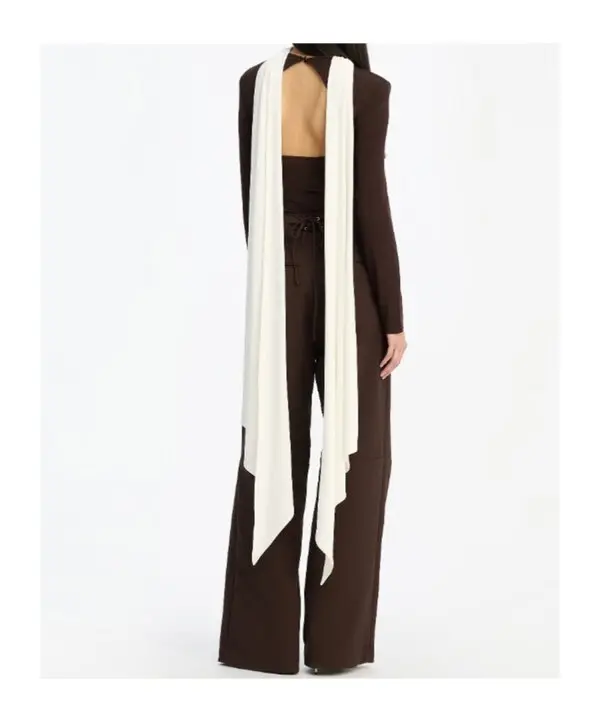 ROTATE BY BIRGER CHRISTENSEN Long-sleeved Scarf Top With Cutout Detail