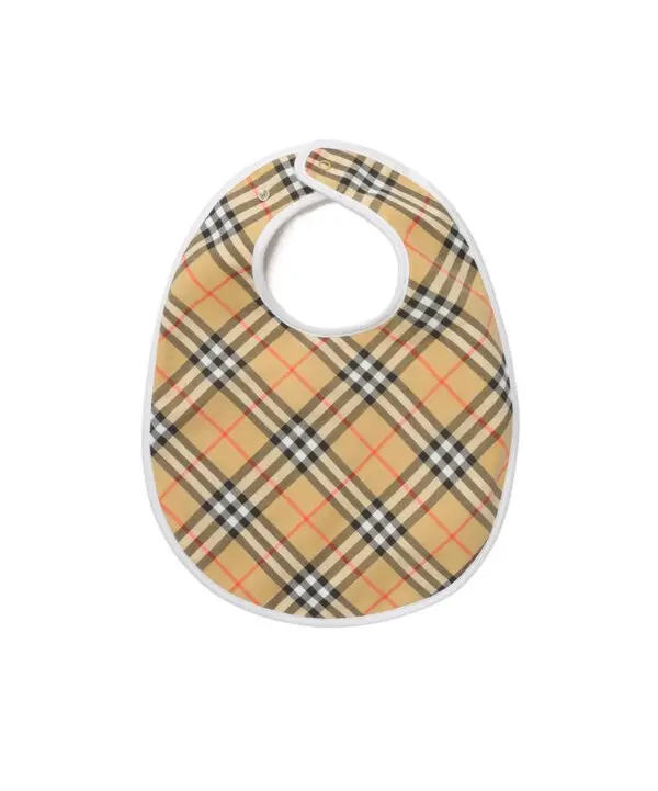 Burberry Check Cotton Three-piece Bib Set
