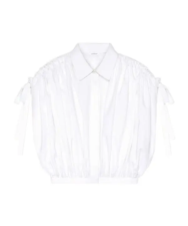 Givenchy Cropped Poplin Shirt With Ruched Details