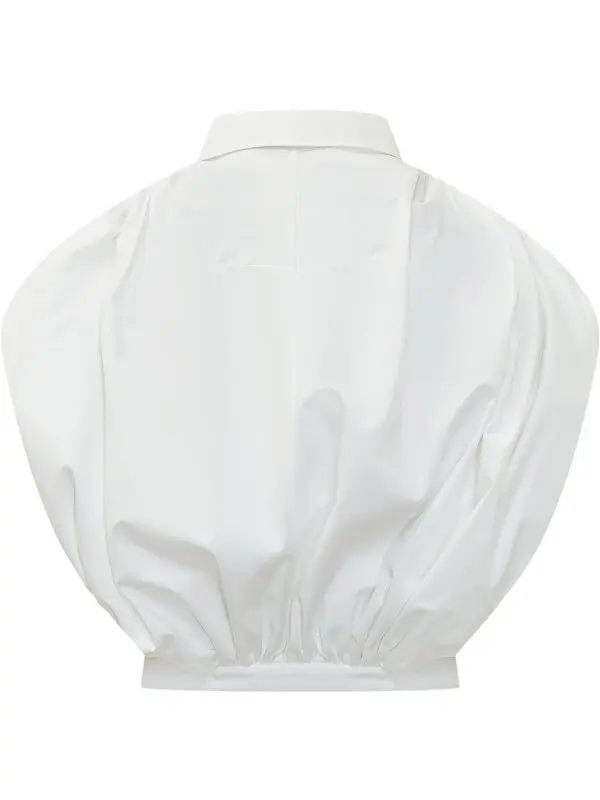 Givenchy Cropped Poplin Shirt With Ruched Details