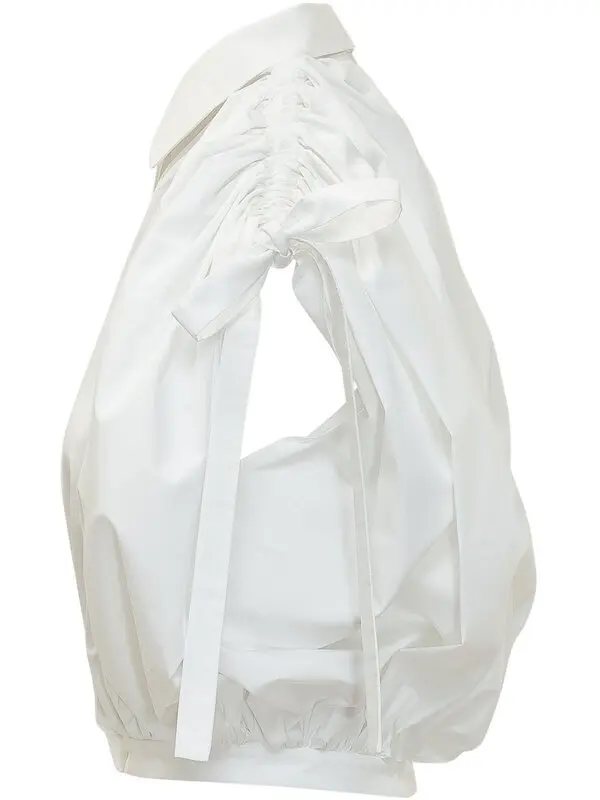 Givenchy Cropped Poplin Shirt With Ruched Details