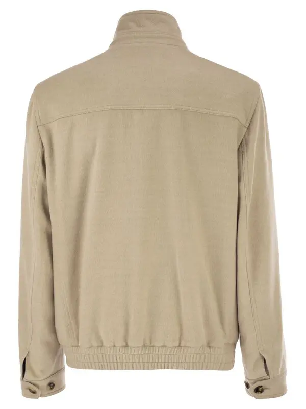 Brunello Cucinelli Stand Collar Zip-up Jacket - Nude