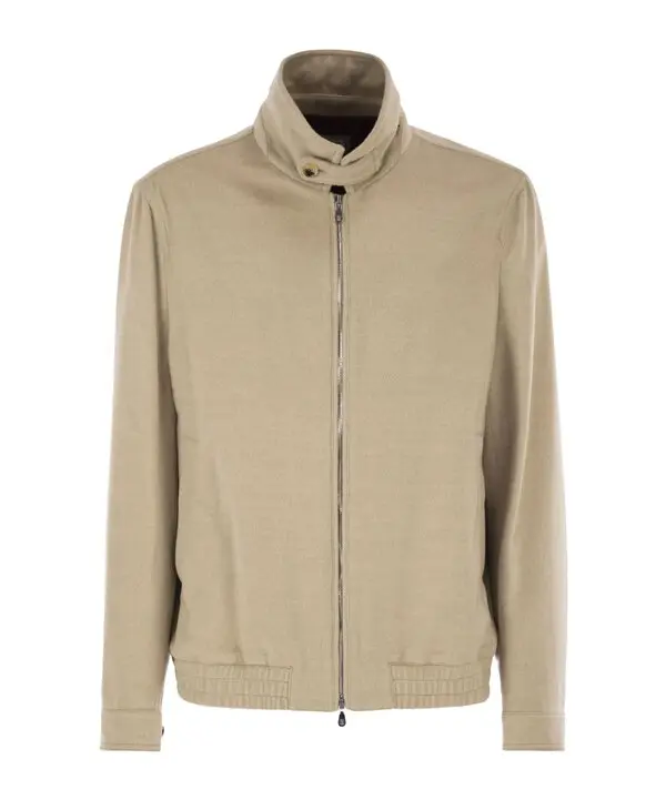 Brunello Cucinelli Stand Collar Zip-up Jacket - Nude