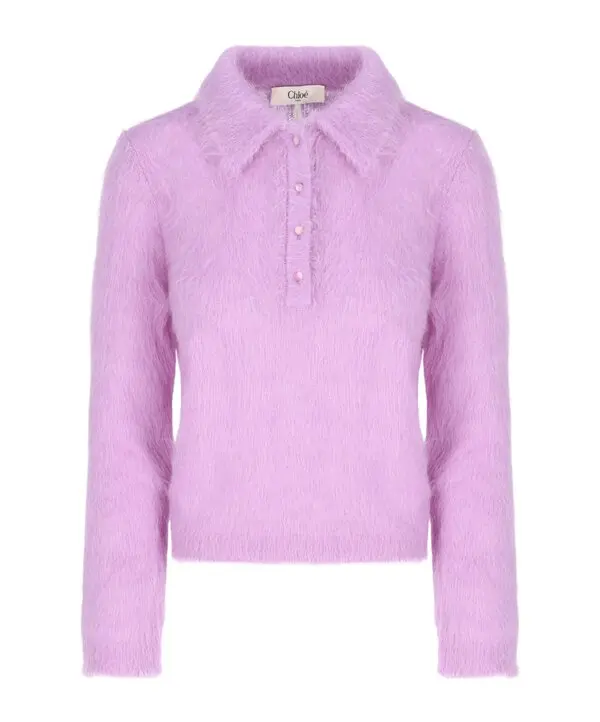Chloé Knitted Polo Neck Top