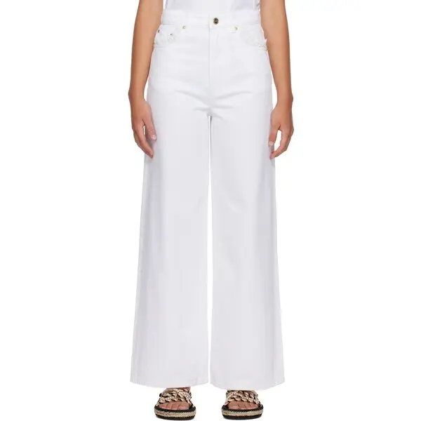 GANNI Lari Wide-leg Jeans - White