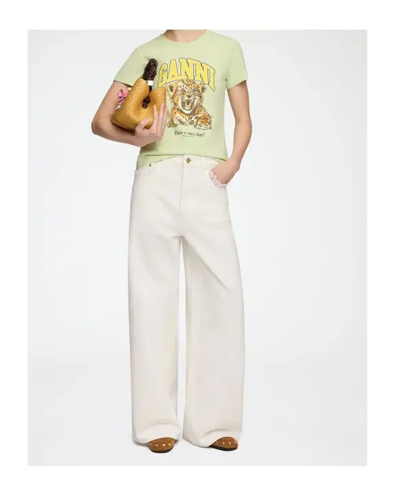 GANNI Lari Wide-leg Jeans - White