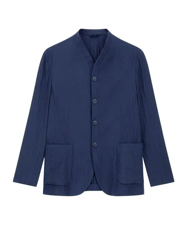 Giorgio Armani Long-sleeved Button-up Jacket - Deep Navy Blue