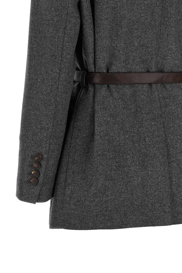 Brunello Cucinelli Long Sleeve Belted Blazer
