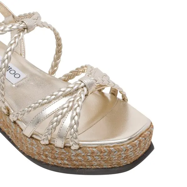 JIMMY CHOO Nyra Braided Wedge Sandals