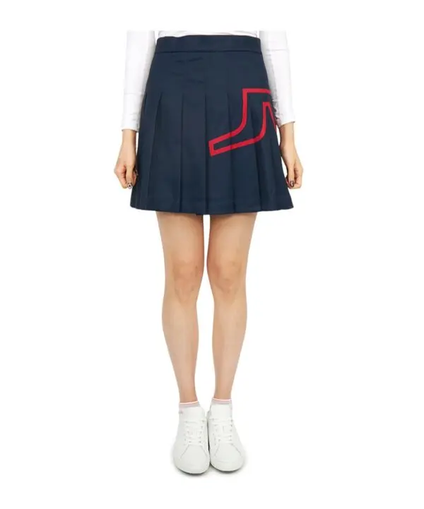 J. Lindeberg Pleated Midi Skirt With Graphic Detail