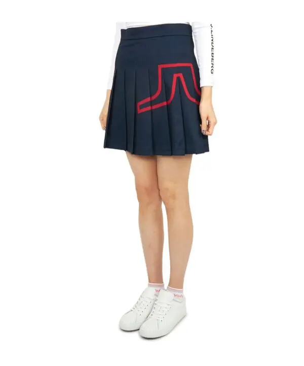 J. Lindeberg Pleated Midi Skirt With Graphic Detail