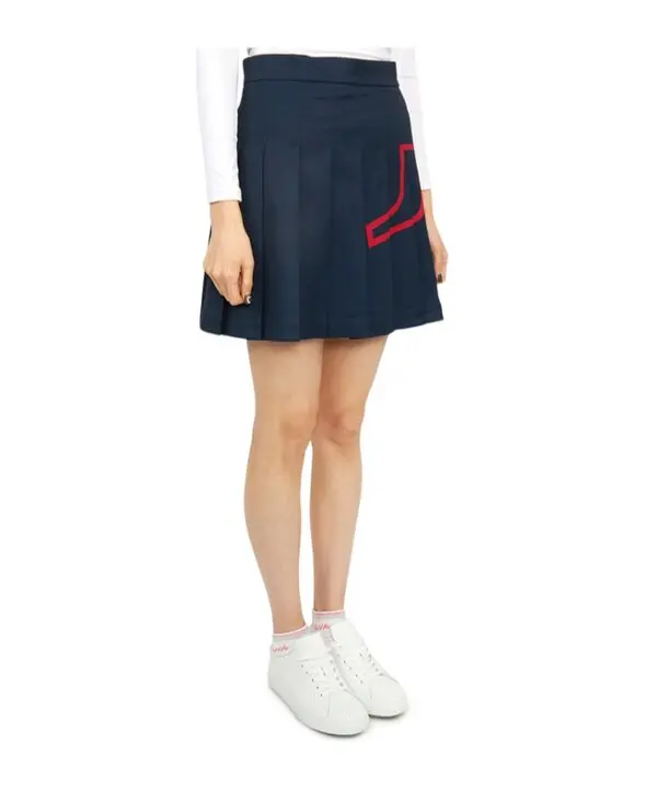 J. Lindeberg Pleated Midi Skirt With Graphic Detail