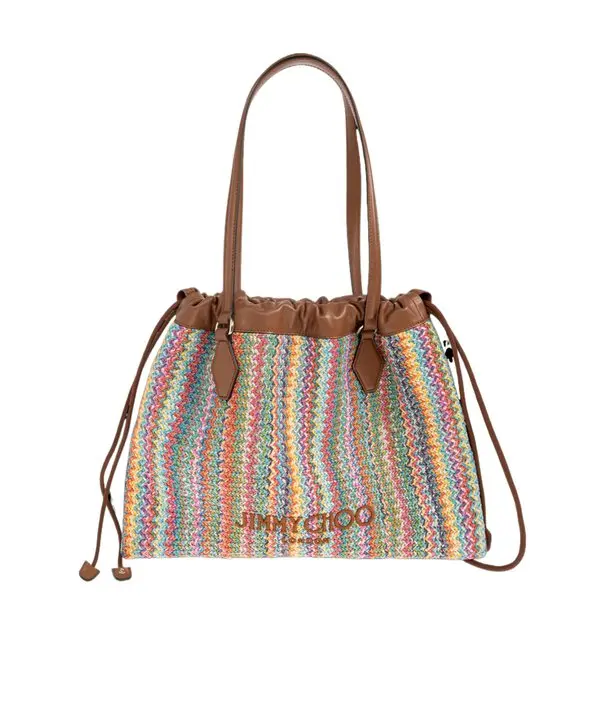 JIMMY CHOO Zigzag Drawstring Tote Bag