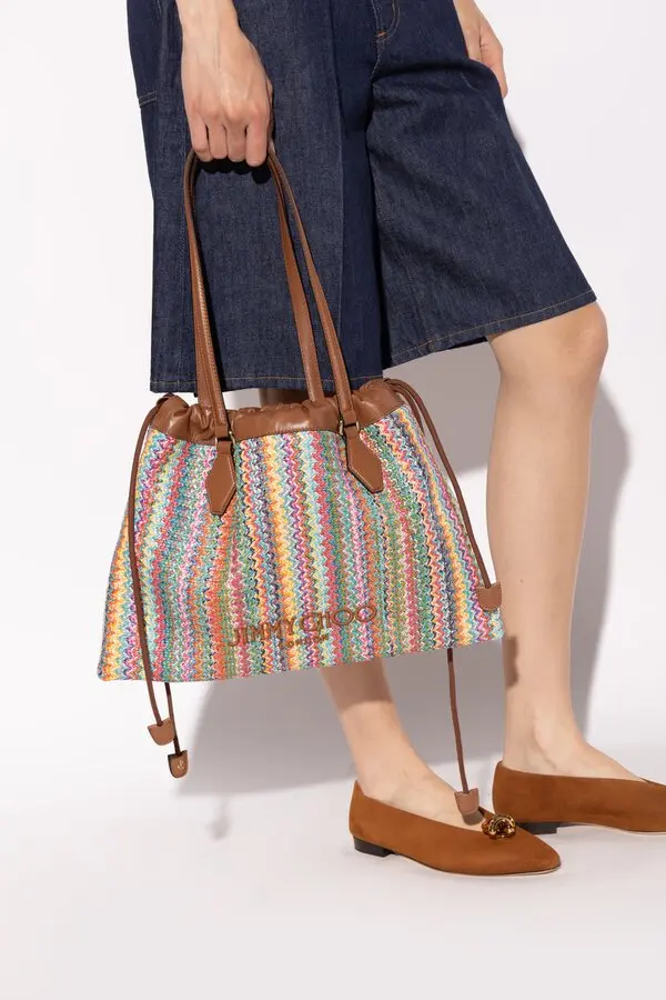 JIMMY CHOO Zigzag Drawstring Tote Bag