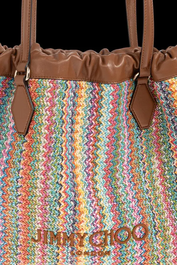 JIMMY CHOO Zigzag Drawstring Tote Bag