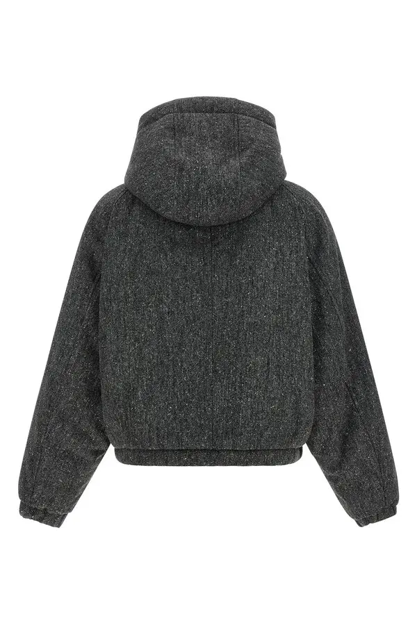 Brunello Cucinelli Donegal Tweed Hooded Jacket - Gray