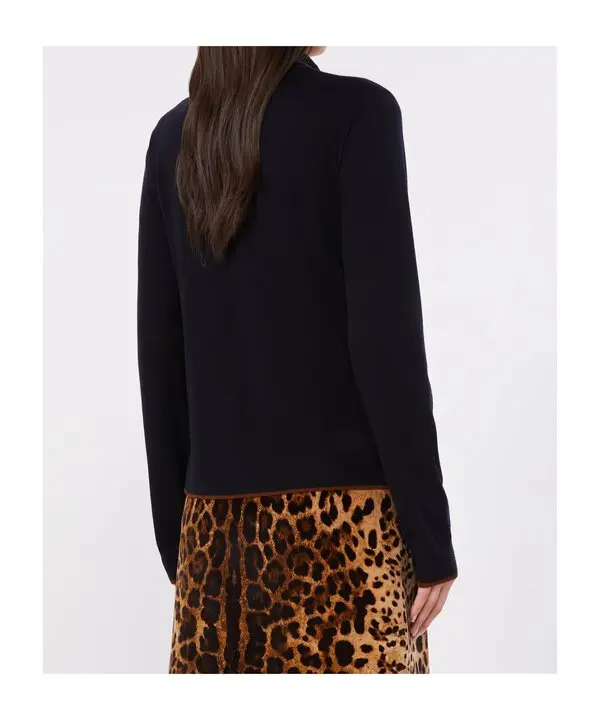 Max Mara Polo Collar Cardigan With Contrast Trim