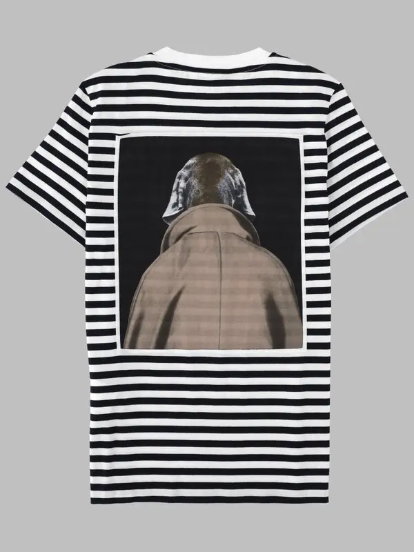 Max Mara Striped Dog Printed Crewneck T-shirt - White/blue