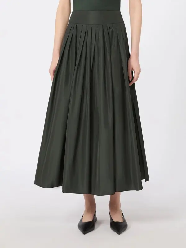 Max Mara Pleated Maxi Skirt - Dark Green
