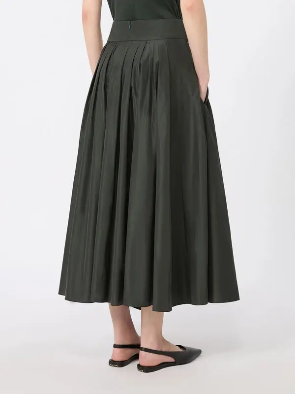 Max Mara Pleated Maxi Skirt - Dark Green
