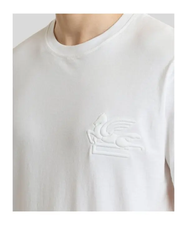 Etro Cotton Jersey T-shirt With Raised Pegaso Logo