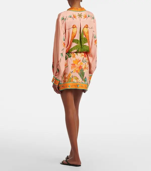 Farm Rio Birds Wrap Mini Skirt