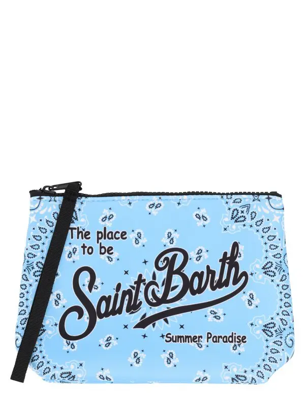 MC2 SAINT BARTH Pochette "aline" With Graphic Print - Baby Blue