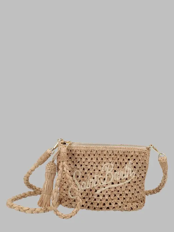 MC2 SAINT BARTH Pochette In Raffia With Logo