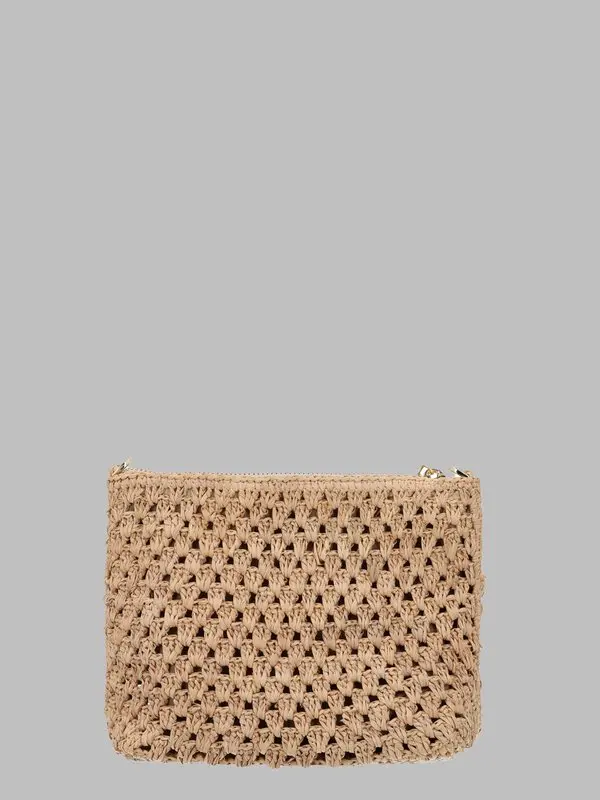 MC2 SAINT BARTH Pochette In Raffia With Logo