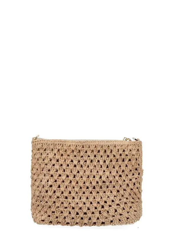 MC2 SAINT BARTH Pochette In Raffia With Logo