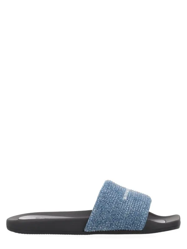 Alexander Wang Sandalo" Slide Sandals In Denim - Blue