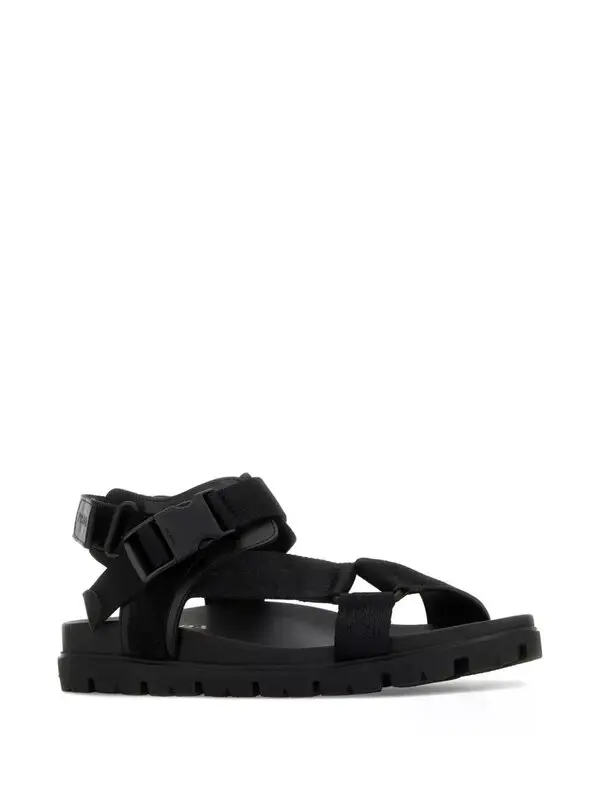 Prada Logo-embossed Fabric Suede Sandals