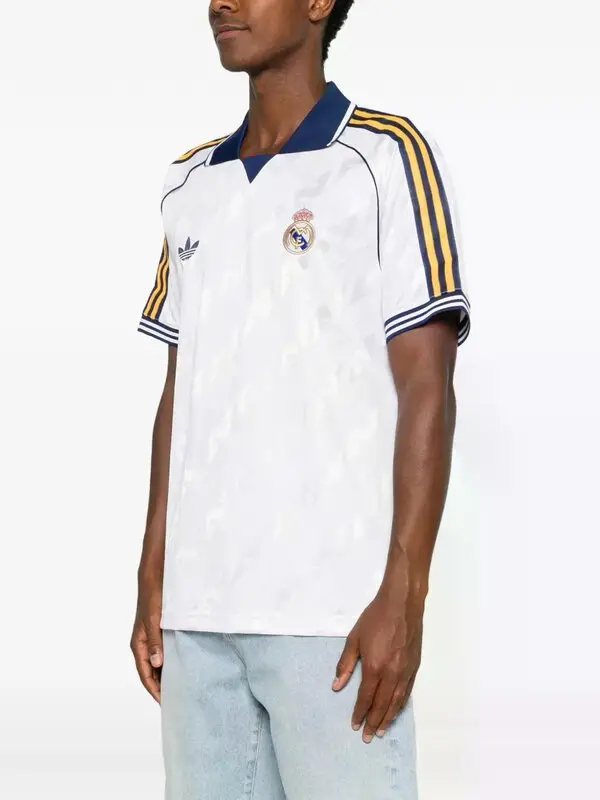 Adidas Real Madrid Og Logo-embroidered Striped T-shirt