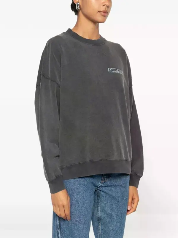 ANINE BING Miles Logo-print Cotton Sweatshirt