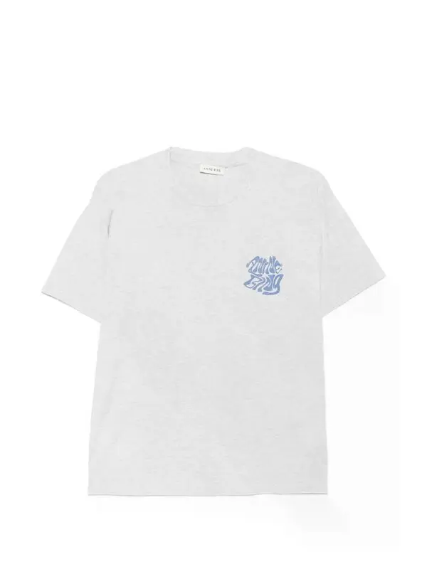 ANINE BING Cade Logo-print Cotton T-shirt - Grey