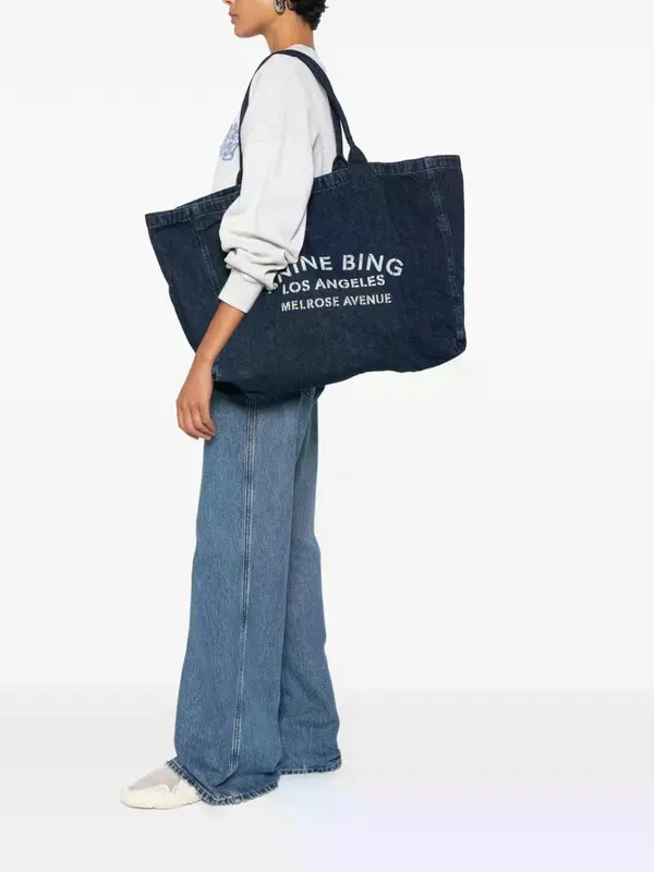 ANINE BING Logo Print Shoulder Bag