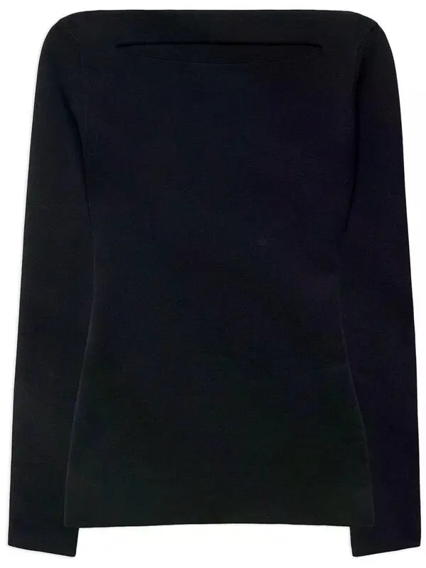 Another Tomorrow Cut-out Knitted Top