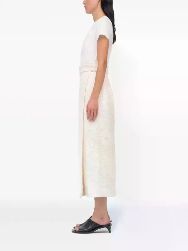 Another Tomorrow Organic Cotton Tweed Wrap Skirt