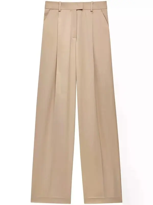 Another Tomorrow Pleated Merino Wool Trousers